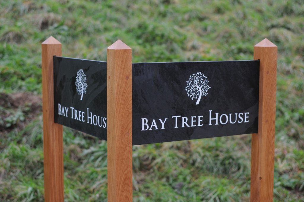 Corner Sign with Three Posts | Wood, Metal & Painted Finishes | Bespoak ...