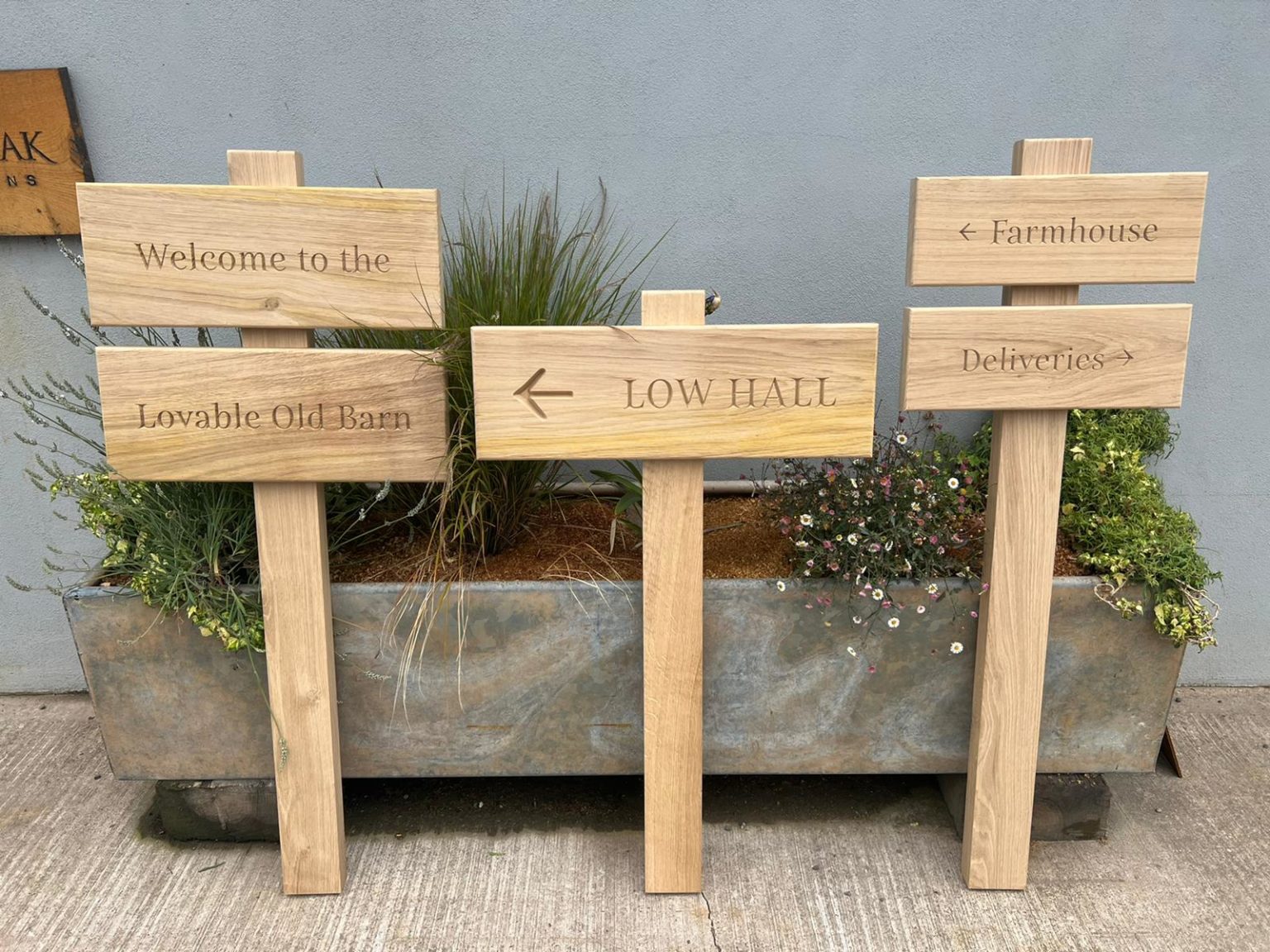 Oak Signs for Boutique B&B and Luxury Wedding Venue - Bespoak Designs